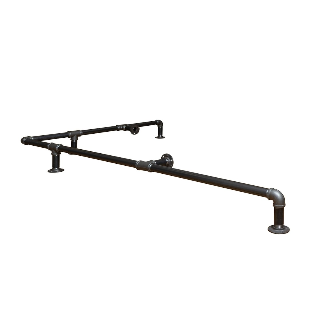 Bar/kitchen Corner Foot Rail | Industrial Raw Steel Pipe Style - Etsy