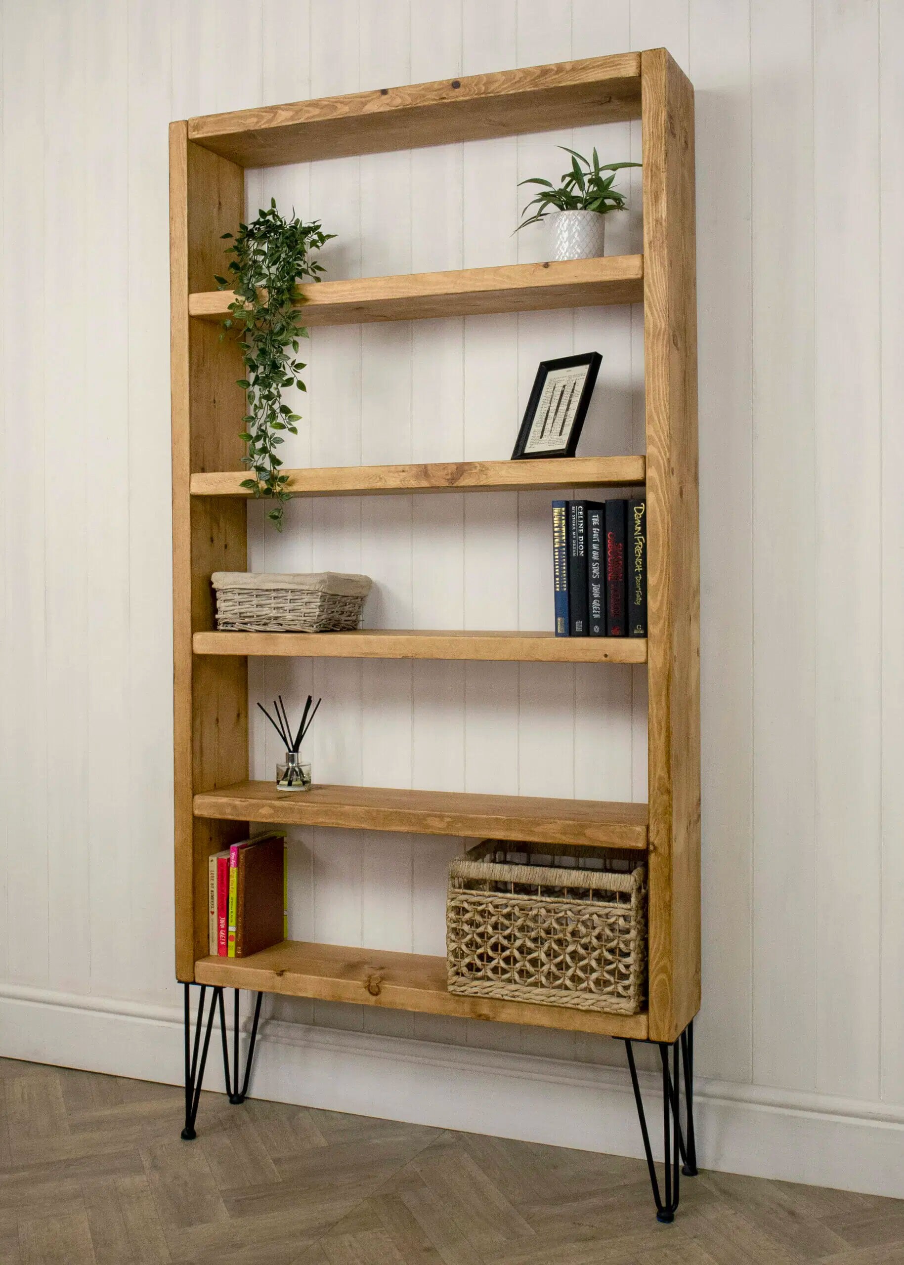 Reclaimed Bookcase on Hair Pin Legs | Reclaimed Timber Style - Etsy UK