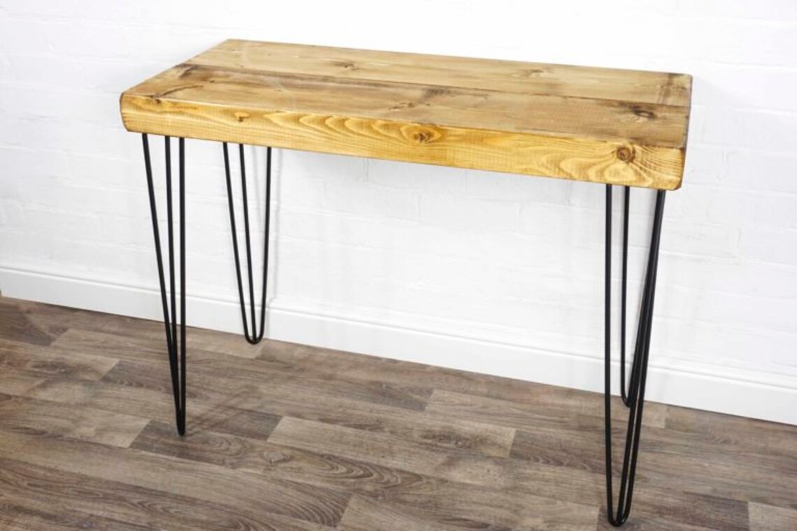 CHUNKY Console Table/Reclaimed Timber With Hair Pin Legs | Etsy
