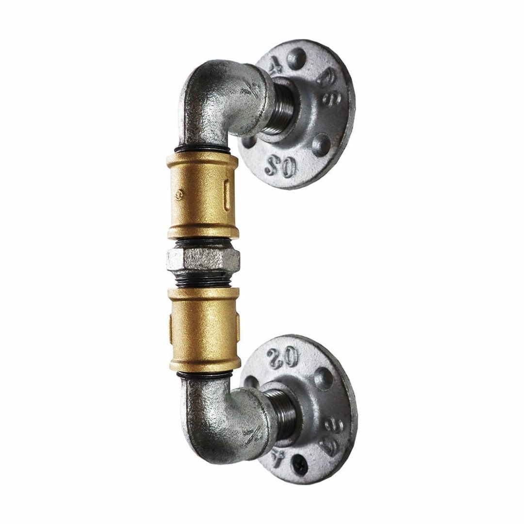 Funky Door/drawer Handle With Two Sockets One Hex | Industrial Silver ...