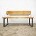 Classic Box Steel Bench With Reclaimed Wooden Seat and Back - Etsy