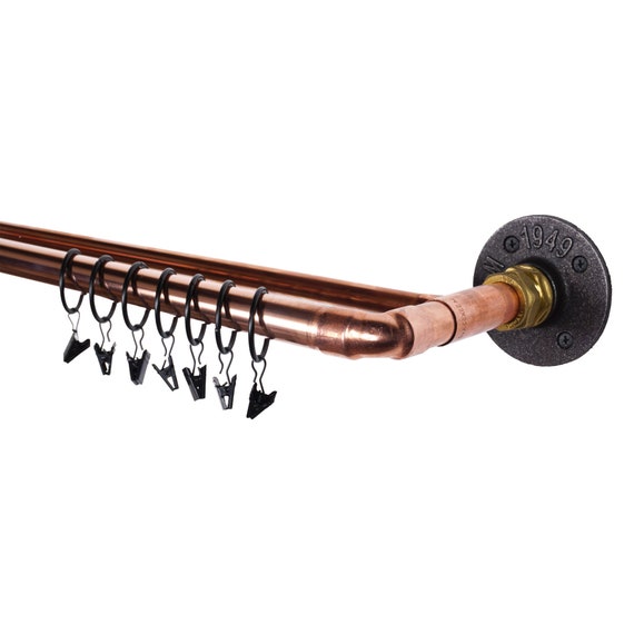 Double Copper Curtain Rail Industrial Style Made From - Etsy
