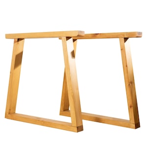 Solid Wood Trapezium Table Legs | Reclaimed Timber Style (pair) - Etsy