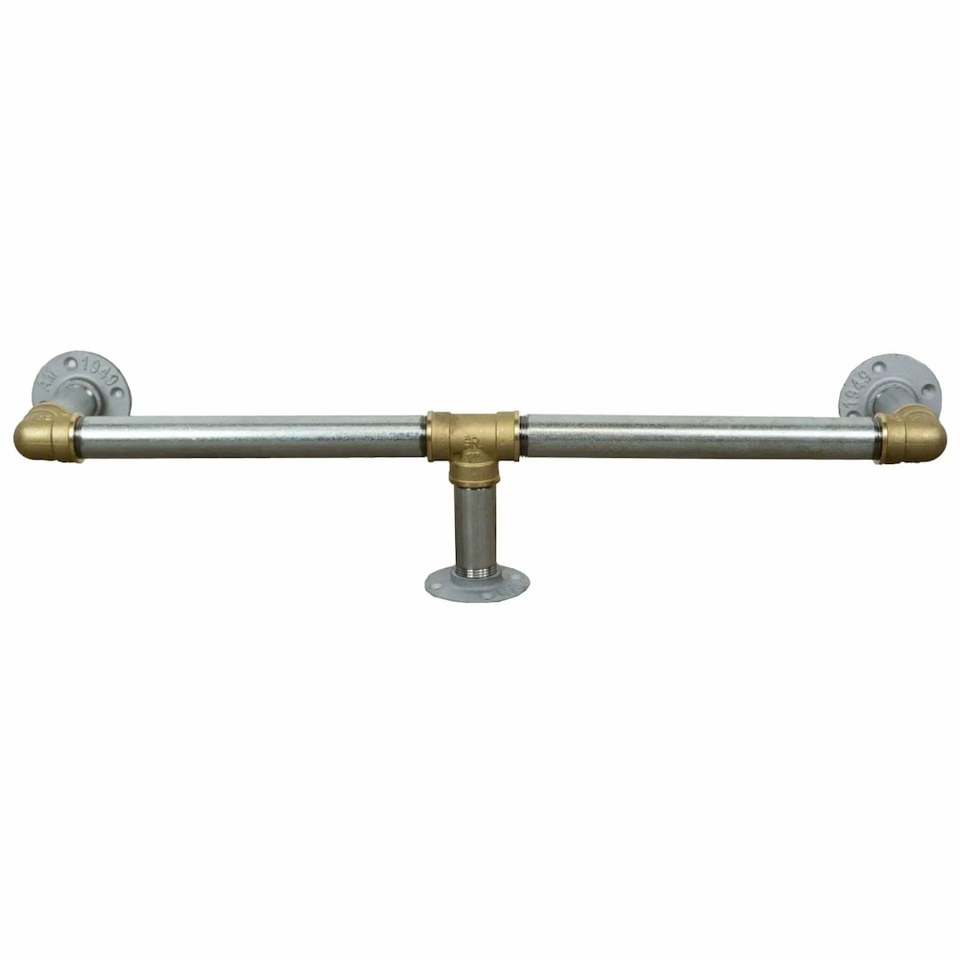 Bar/kitchen Foot Rail Made From Industrial Silver Iron Pipe and Solid ...