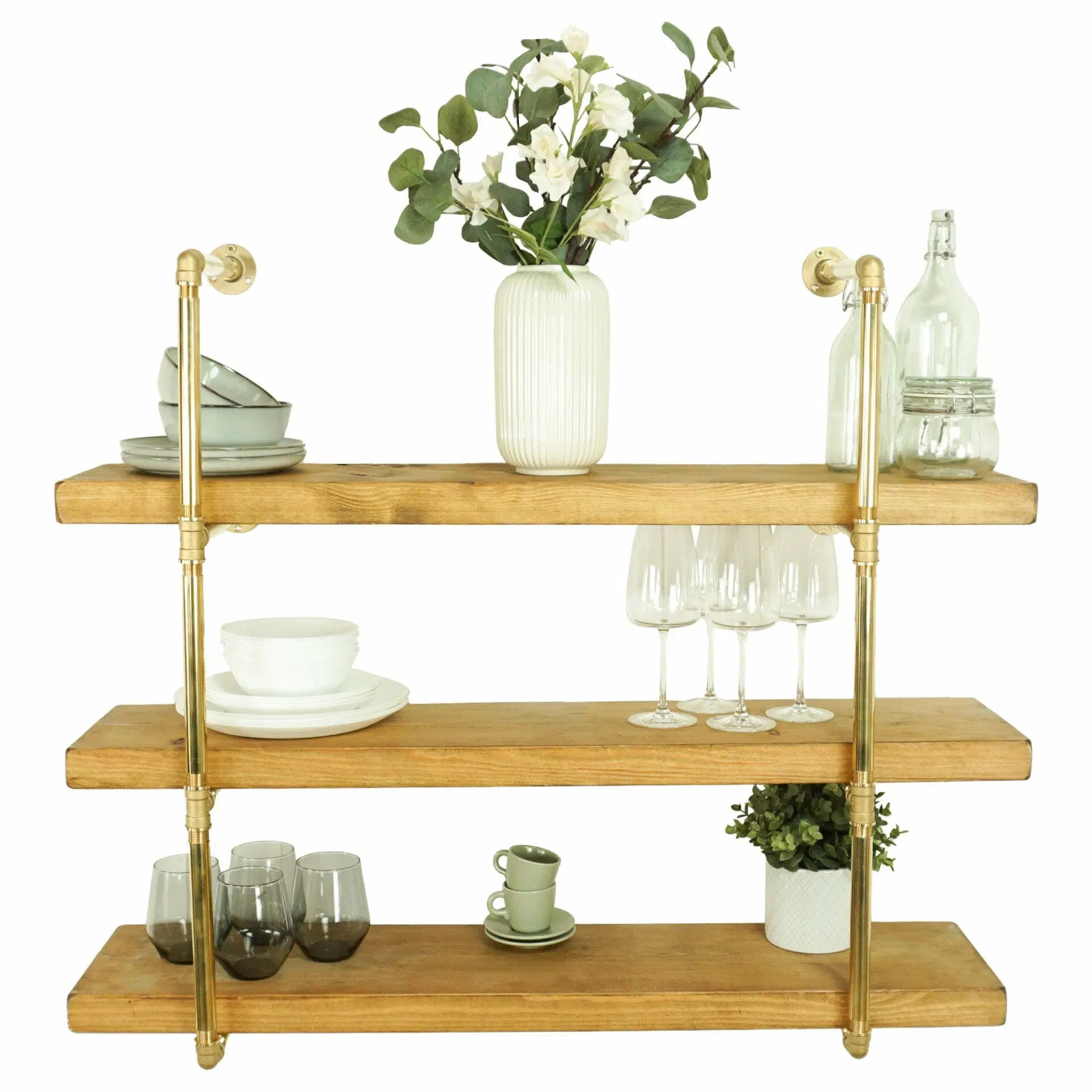Solid Brass Pipe Fitting Tiered Shelving Unit Height and - Etsy