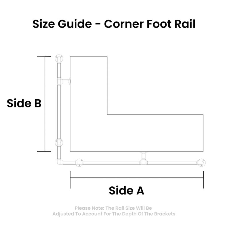 Bar/kitchen Corner Foot Rail | Industrial Raw Steel and Brass Pipe ...