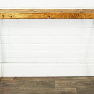 RUSTIC Console Table SLIMLINE With White Hair Pin Legs | Reclaimed ...