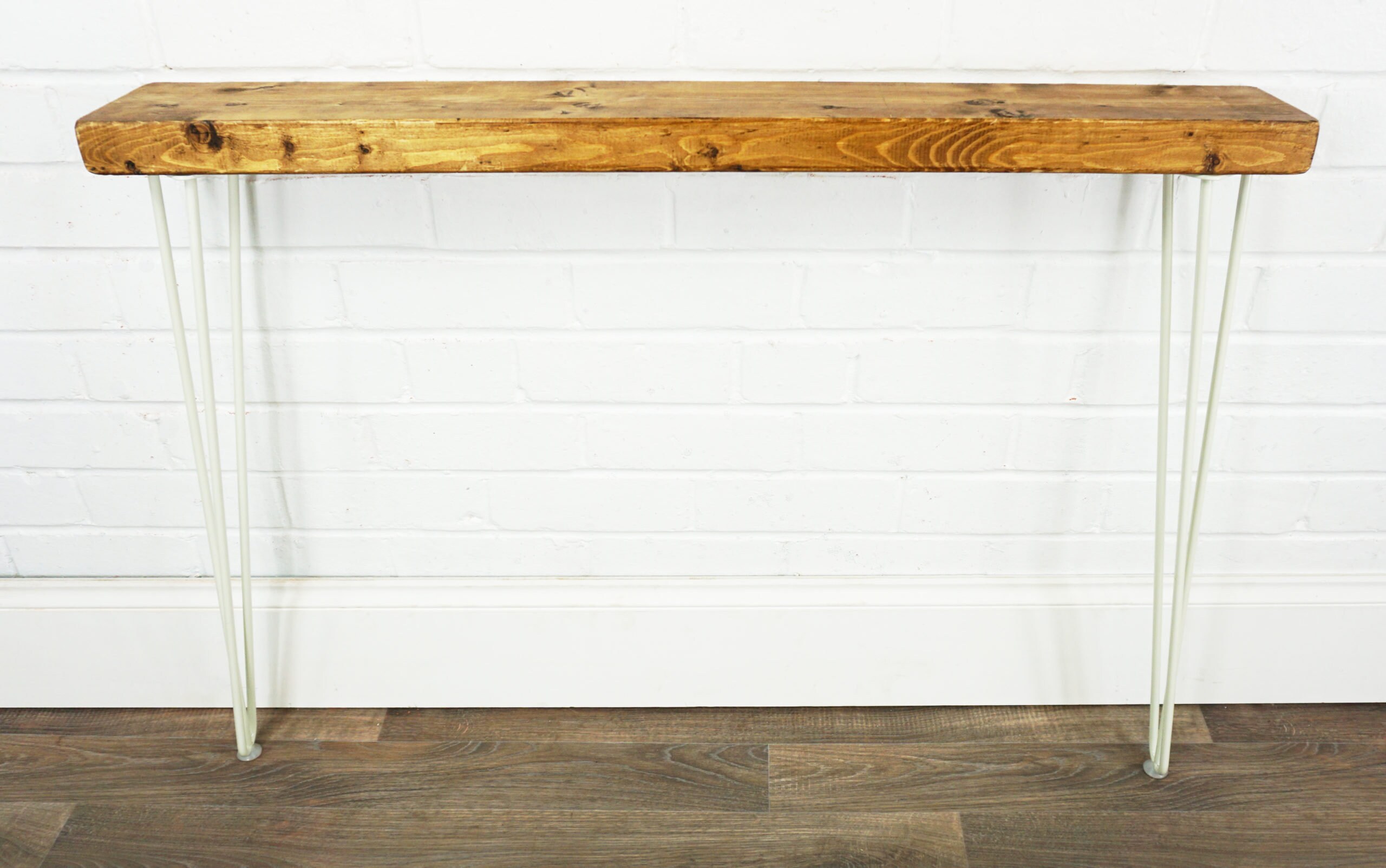 RUSTIC Console Table SLIMLINE With White Hair Pin Legs - Etsy UK