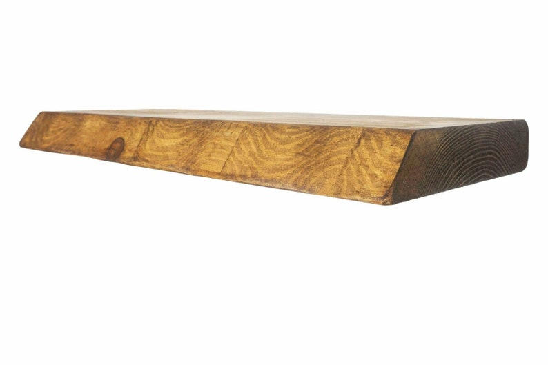 LIVE EDGE Shelf | Solid Wood Reclaimed Scaffold Boards | Wooden Book ...