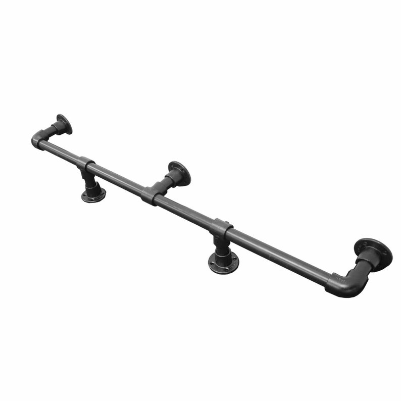 Bar/kitchen Foot Rail Made From Powder Coated Black Iron Pipe - Etsy
