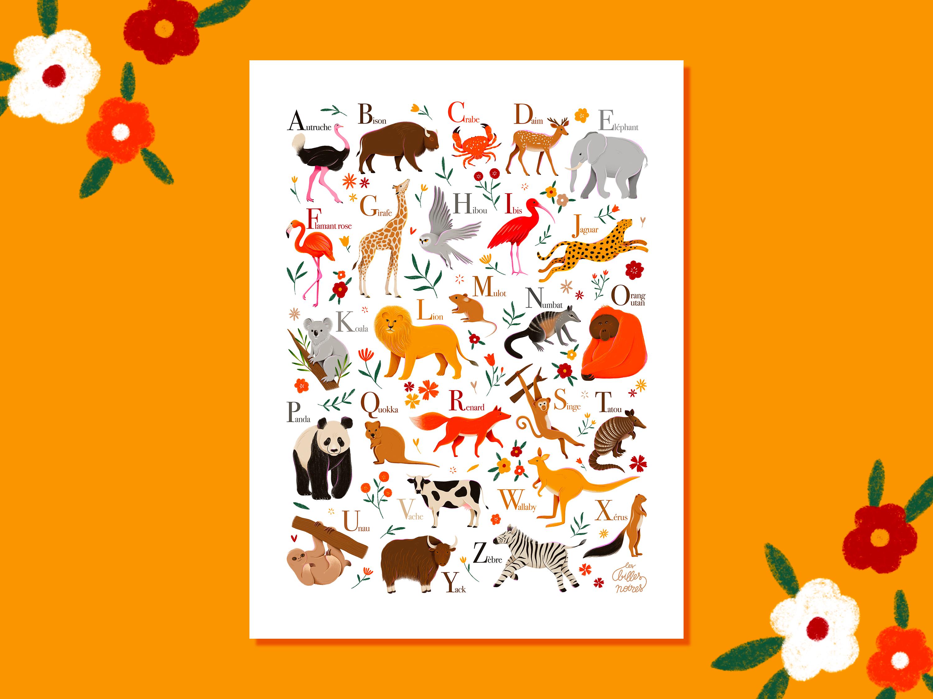 Animal Alphabet Poster 30x40 - Alphabet Poster, French Alphabet ...