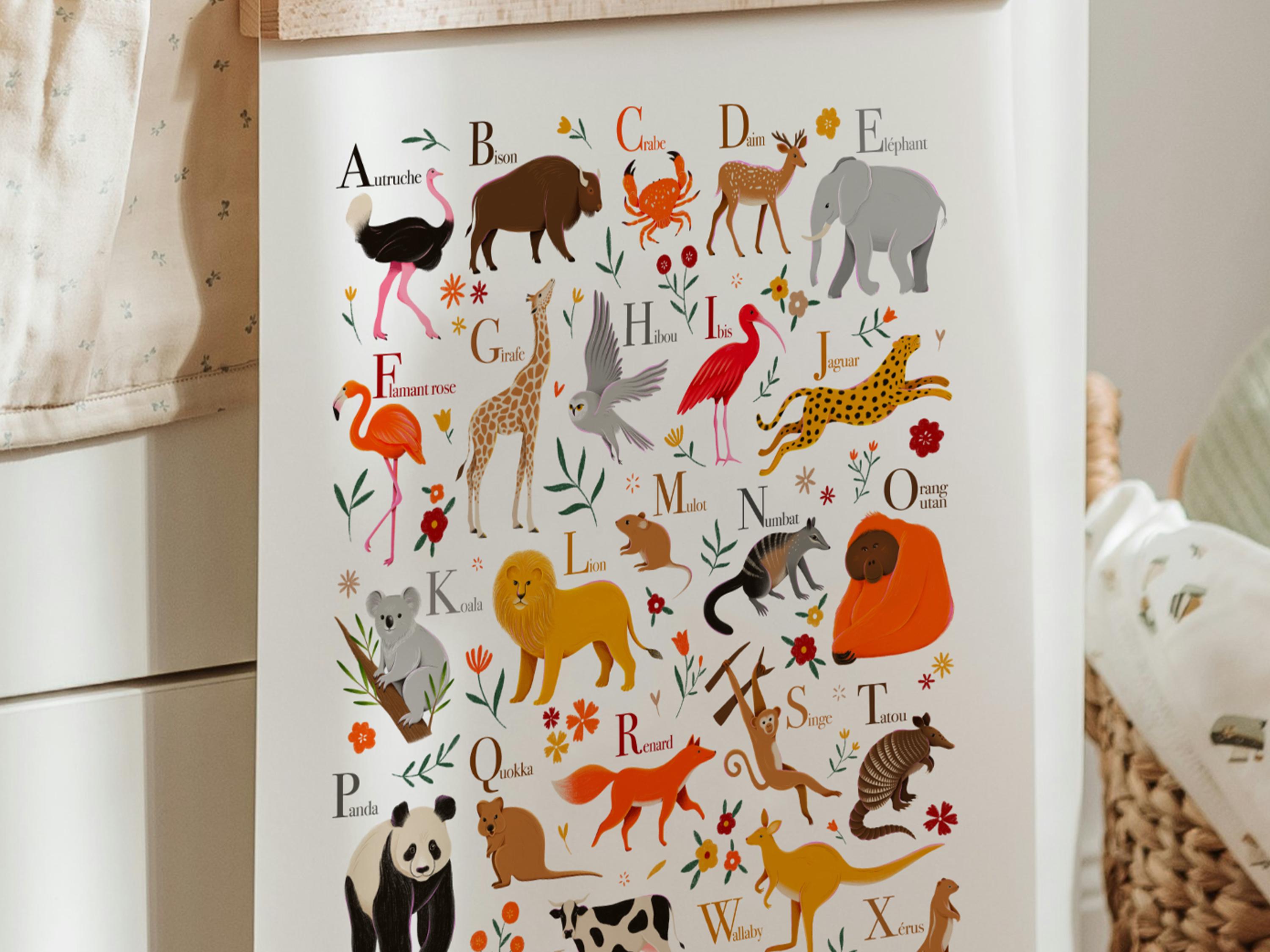Animal Alphabet Poster 30x40 - Alphabet Poster, French Alphabet ...