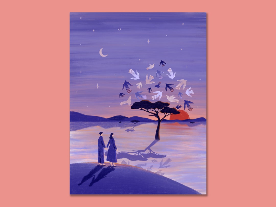 Bird Tree Poster - A3, A4 & A5 - Etsy