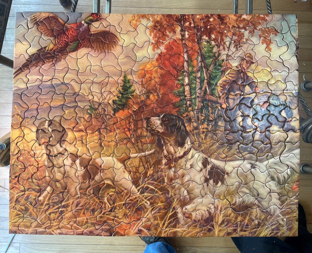 Vintage Tuco Hunting Dog Puzzle “tough Break” Complete Thick Pieces - Etsy