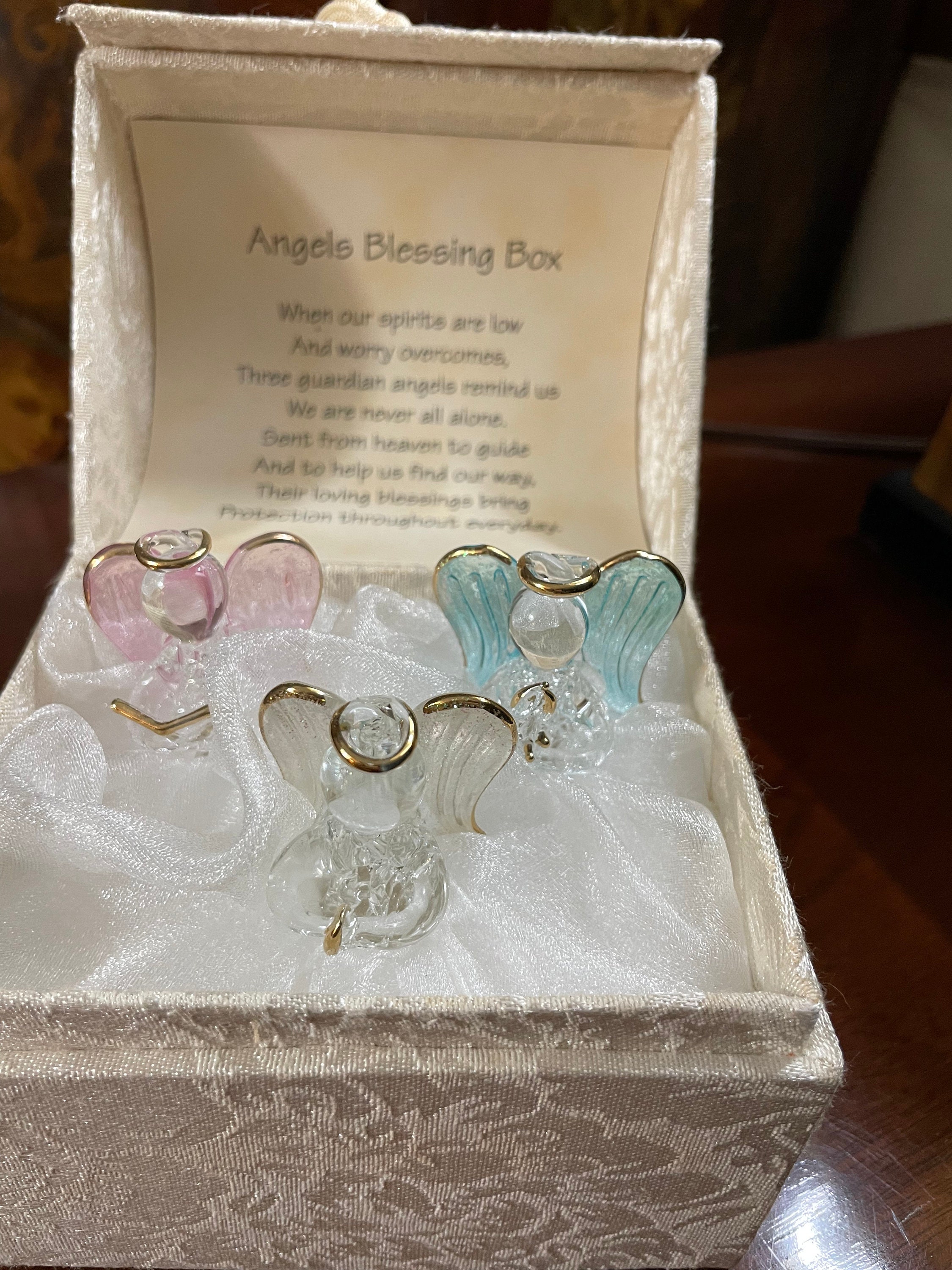 Vintage Glass Angels Blessing Music Box - Etsy