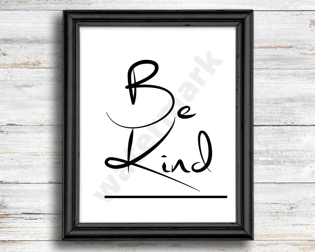 Be Kind Digital Word Art Print - Etsy