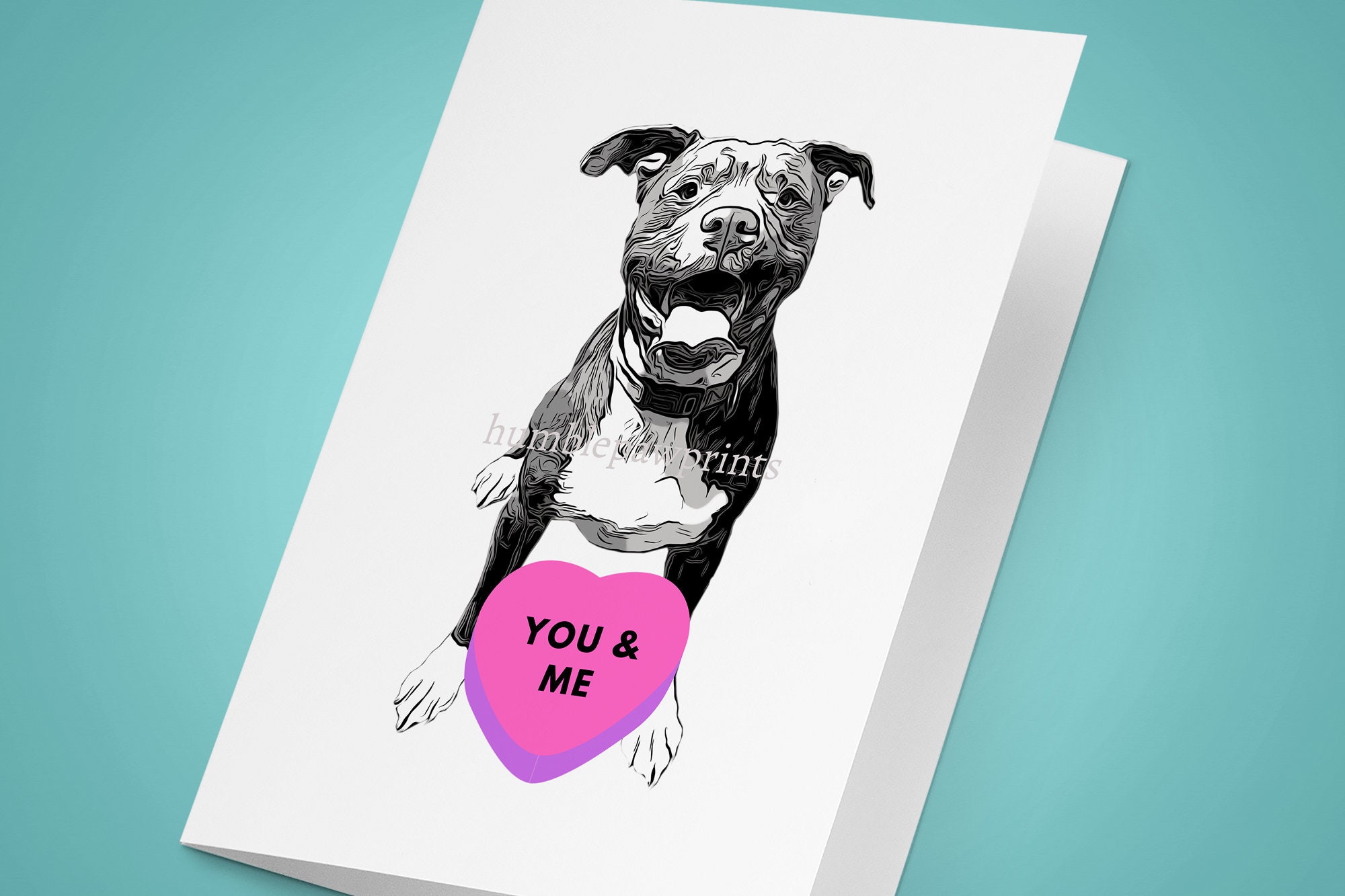 Instant Download Digital File | Pitbull Valentine Card | Dog Valentine ...