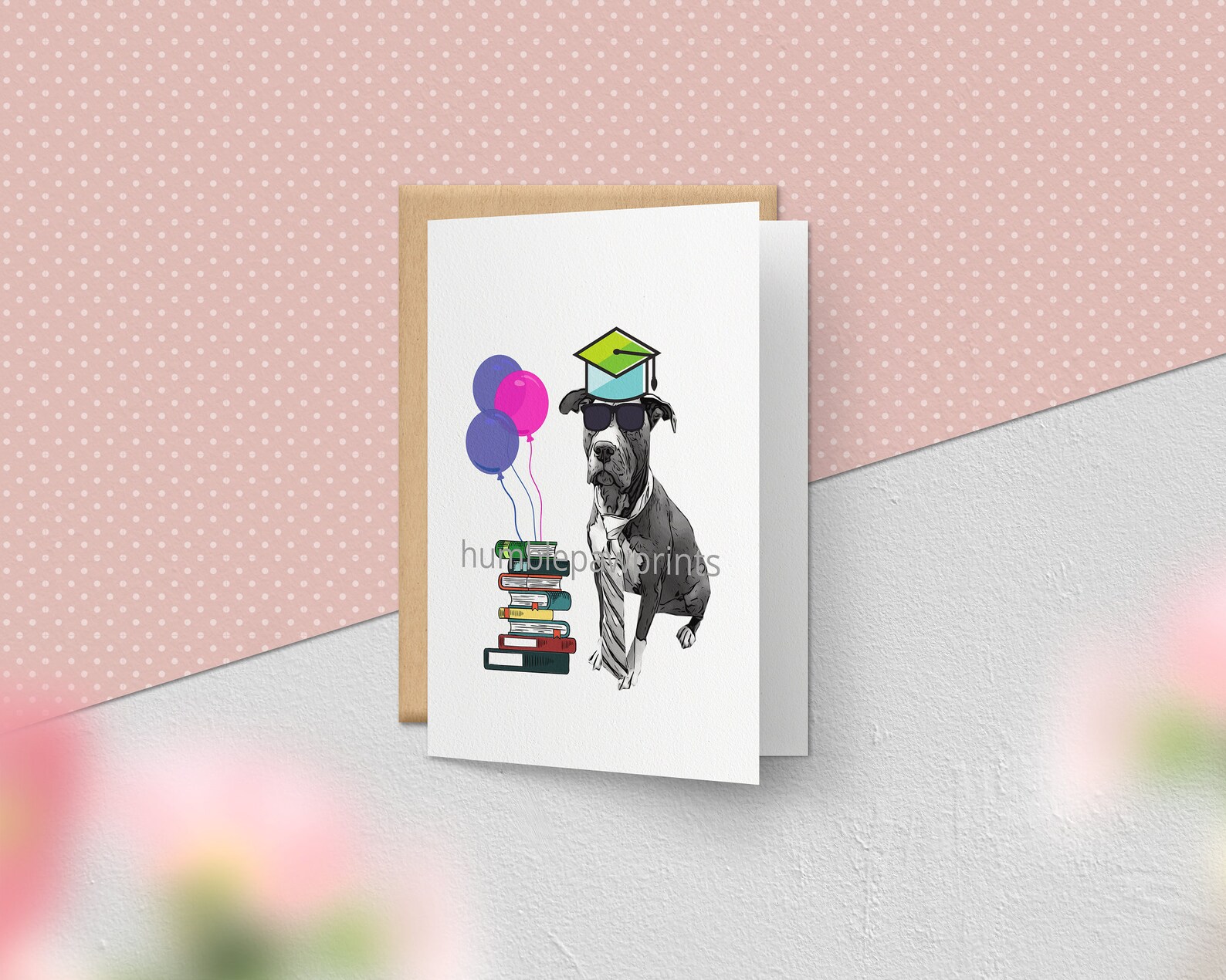 Instant Download Digital File | Pitbull Dog Artwork| Graduation ...