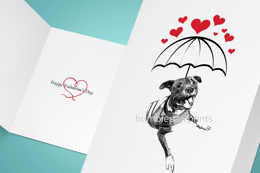 Instant Download Digital File | Pitbull Valentine Card | Dog Valentine ...