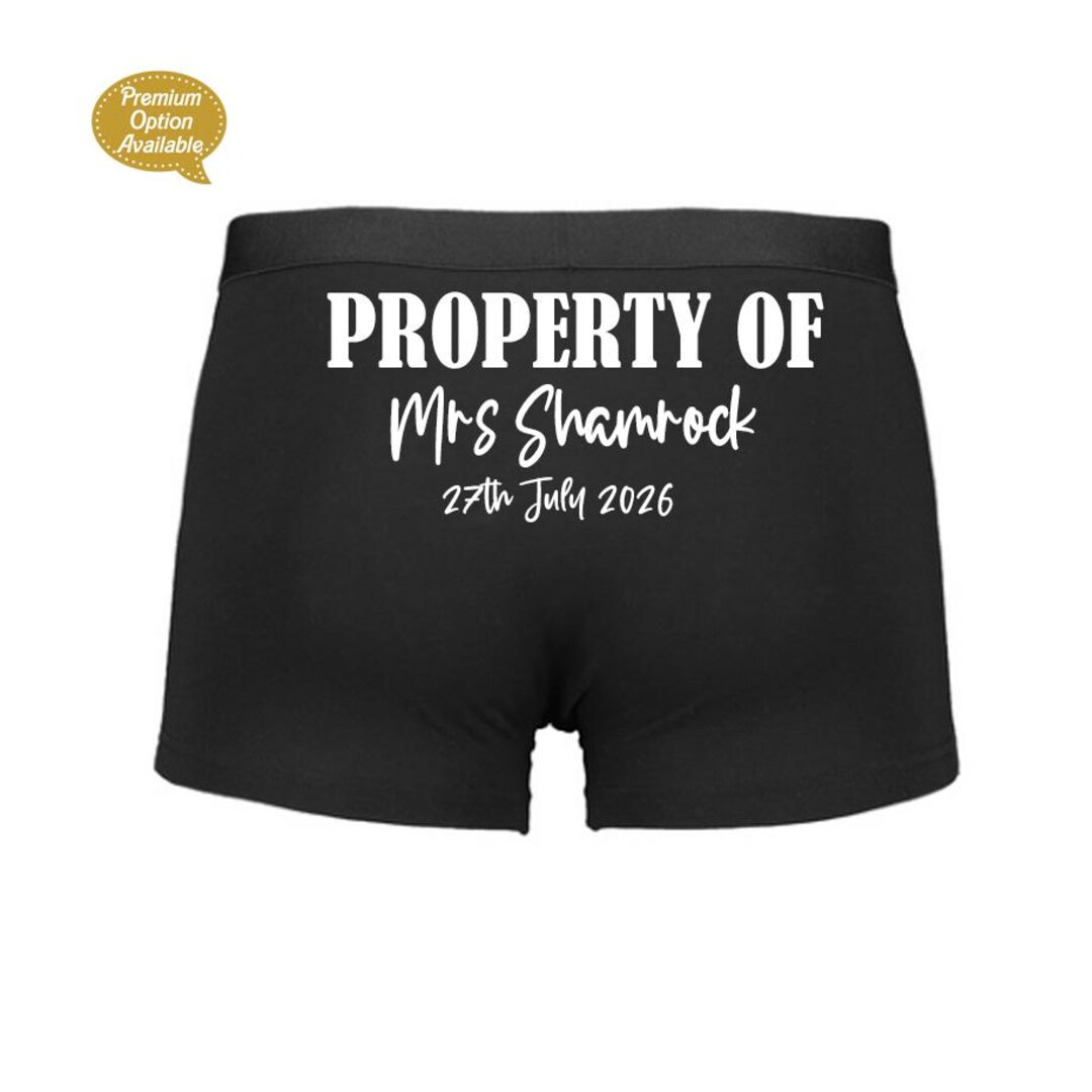 Groom Briefs Trunks, Property of Mrs , Custom Personalised Wedding Day ...
