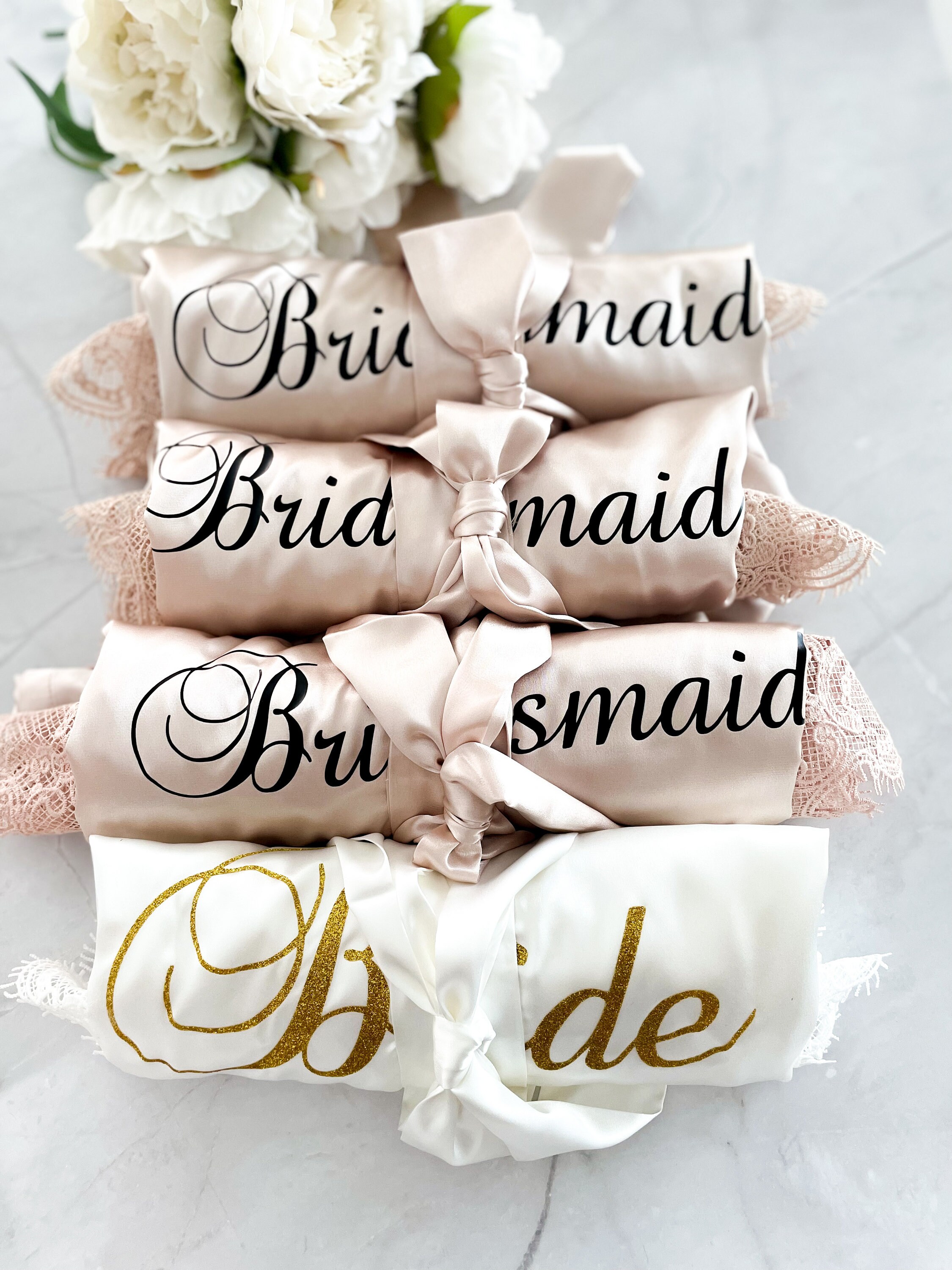 Personalised Lace Trim Robes for Bride or Bridesmaid. Wedding - Etsy ...