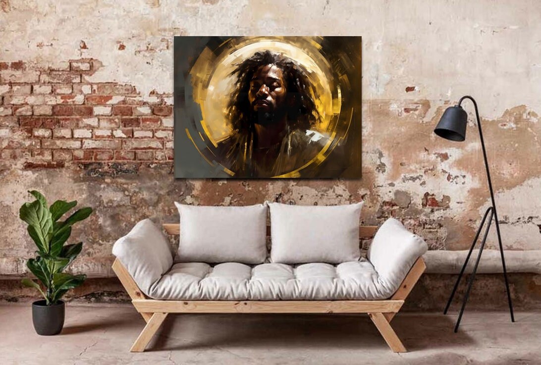 Black Jesus Christ Painting,modern Christian Wall Art,jesus Portrait ...