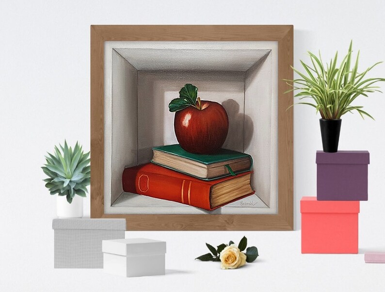 3d Optical Illusion Painting Apple Wall Art Op Fruit Trompe | Etsy