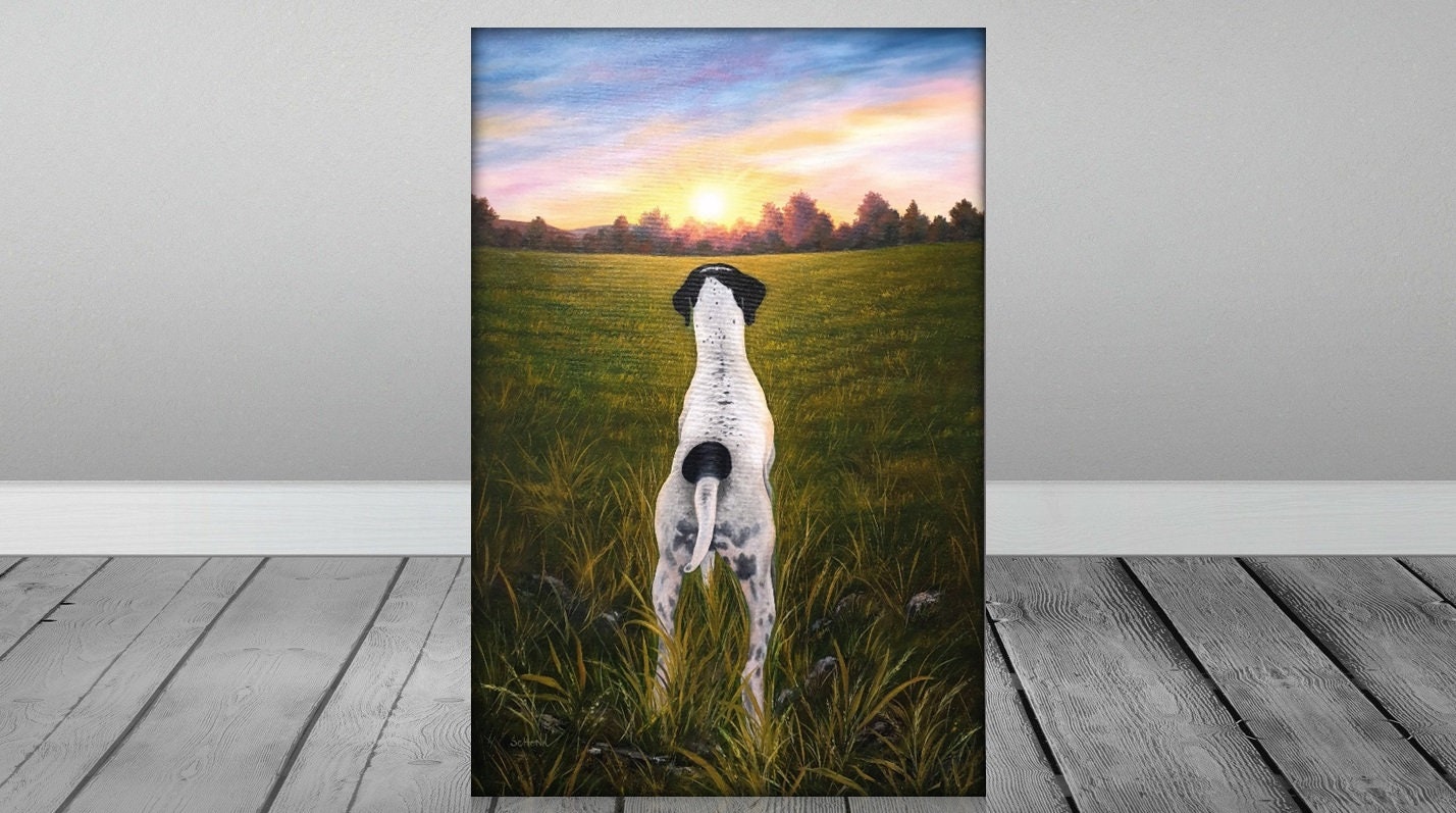 English Pointer Art GSP Hunting Dog Painting Pet Portrait - Etsy