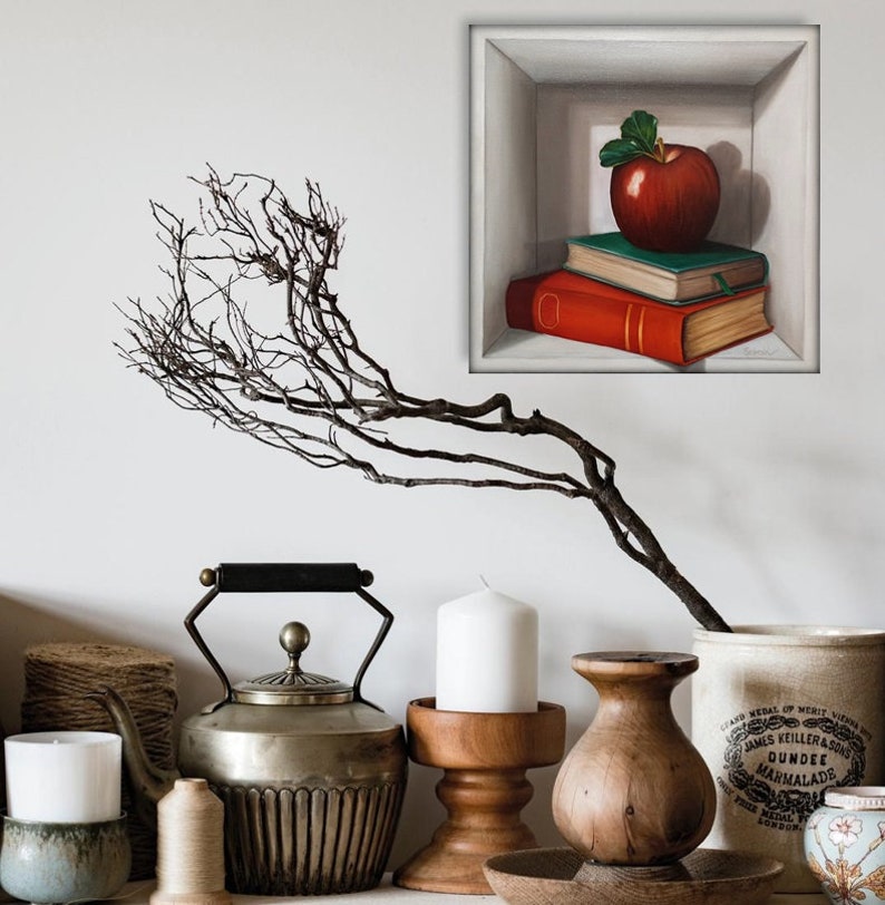 3d Optical Illusion Painting Apple Wall Art Op Fruit Trompe | Etsy