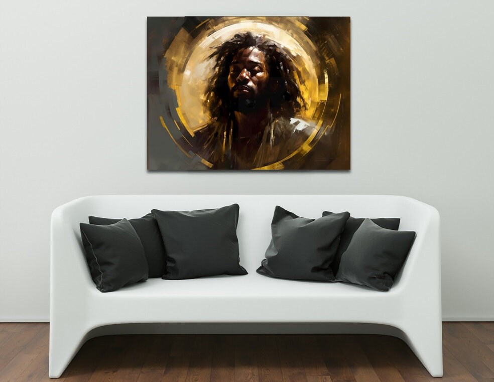 Black Jesus Christ Painting,modern Christian Wall Art,jesus Portrait ...