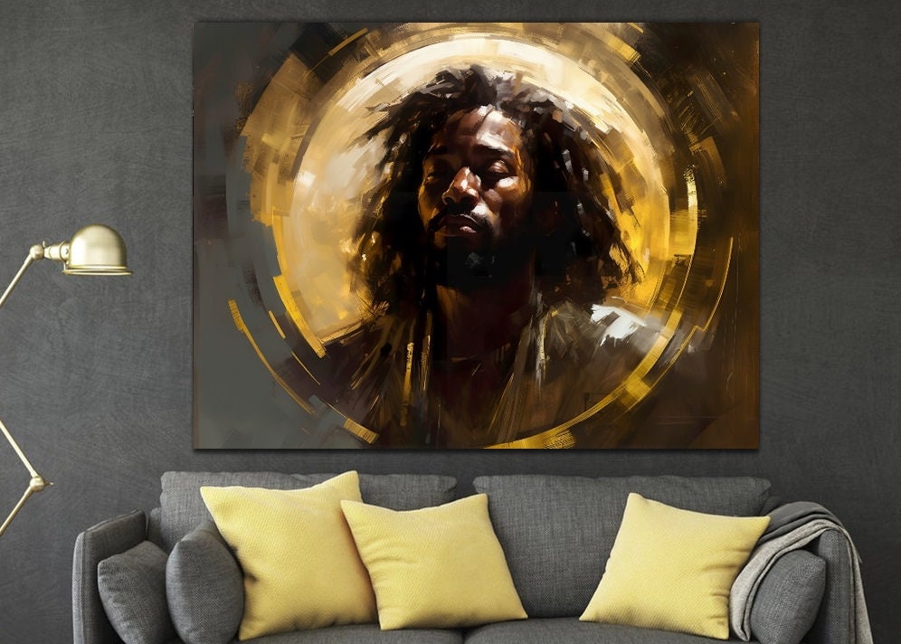 Black Jesus Christ Painting,modern Christian Wall Art,jesus Portrait ...