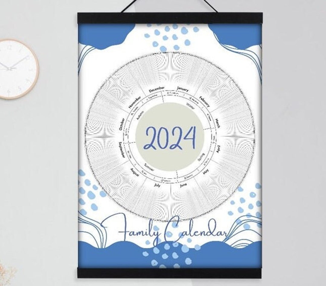 Family Wall Calendar 2024, Large Fillable Minimalist Calendar, Circular ...