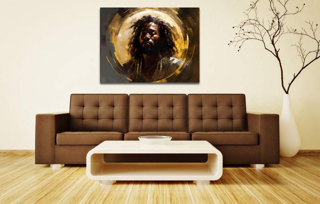 Black Jesus Christ Painting,modern Christian Wall Art,jesus Portrait ...