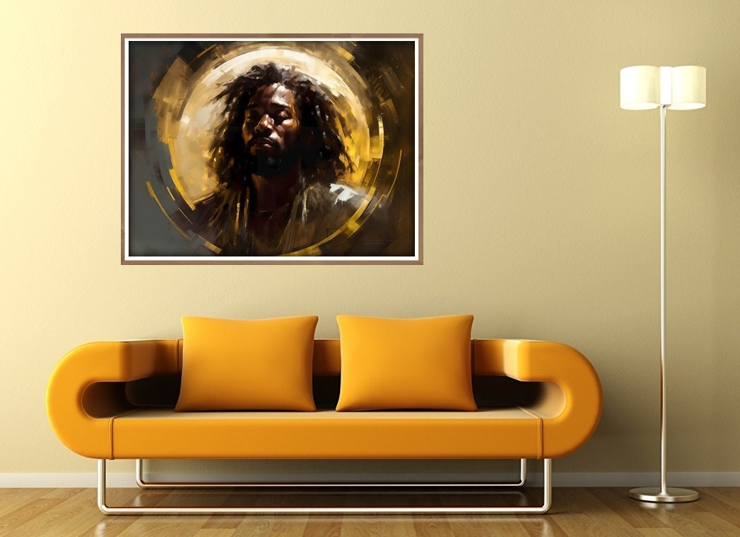 Black Jesus Christ Painting,modern Christian Wall Art,jesus Portrait ...
