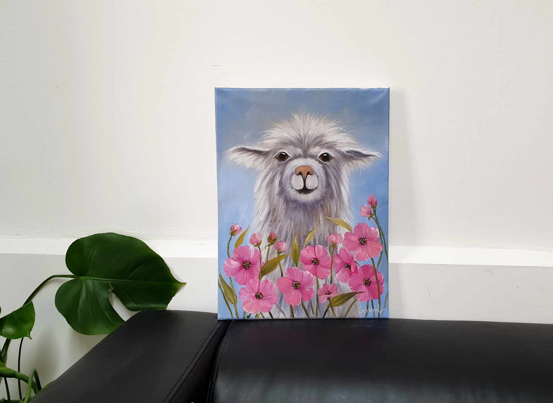 Llama Painting Alpaca Wall Art Pet Portrait Lama on Canvas - Etsy UK