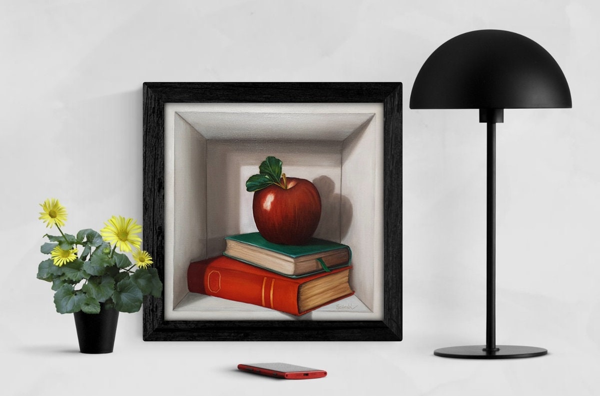 3d Optical Illusion Painting Apple Wall Art Op Fruit Trompe - Etsy