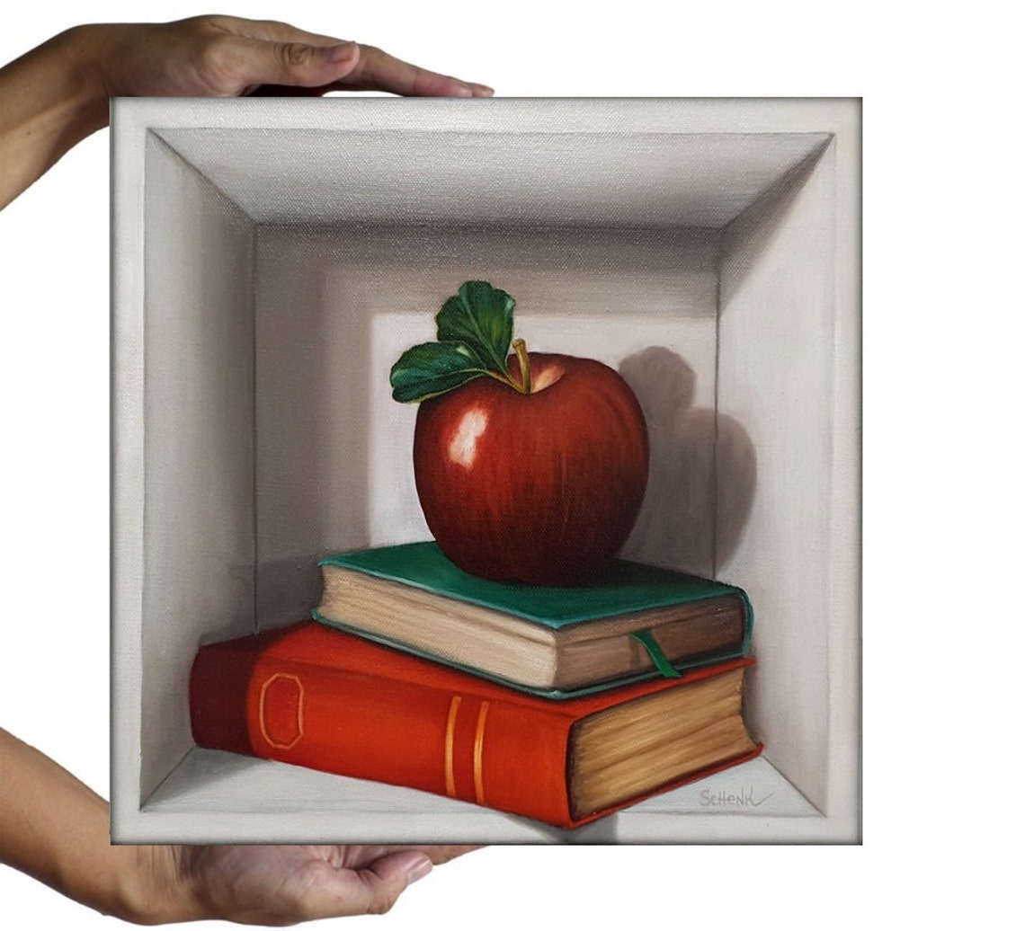 3d Optical Illusion Painting Apple Wall Art Op Fruit Trompe | Etsy