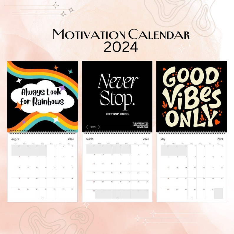 Monthly Motivational Inspirational 2024 Small Wall Calendar, Hanging ...