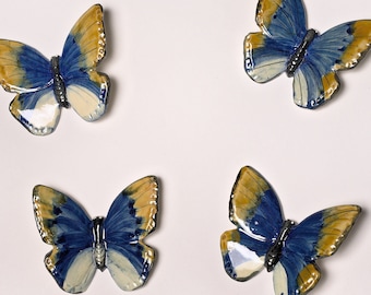 Blue Ceramic Butterfly, Blue Monarch Butterfly to Hang, Wall ...