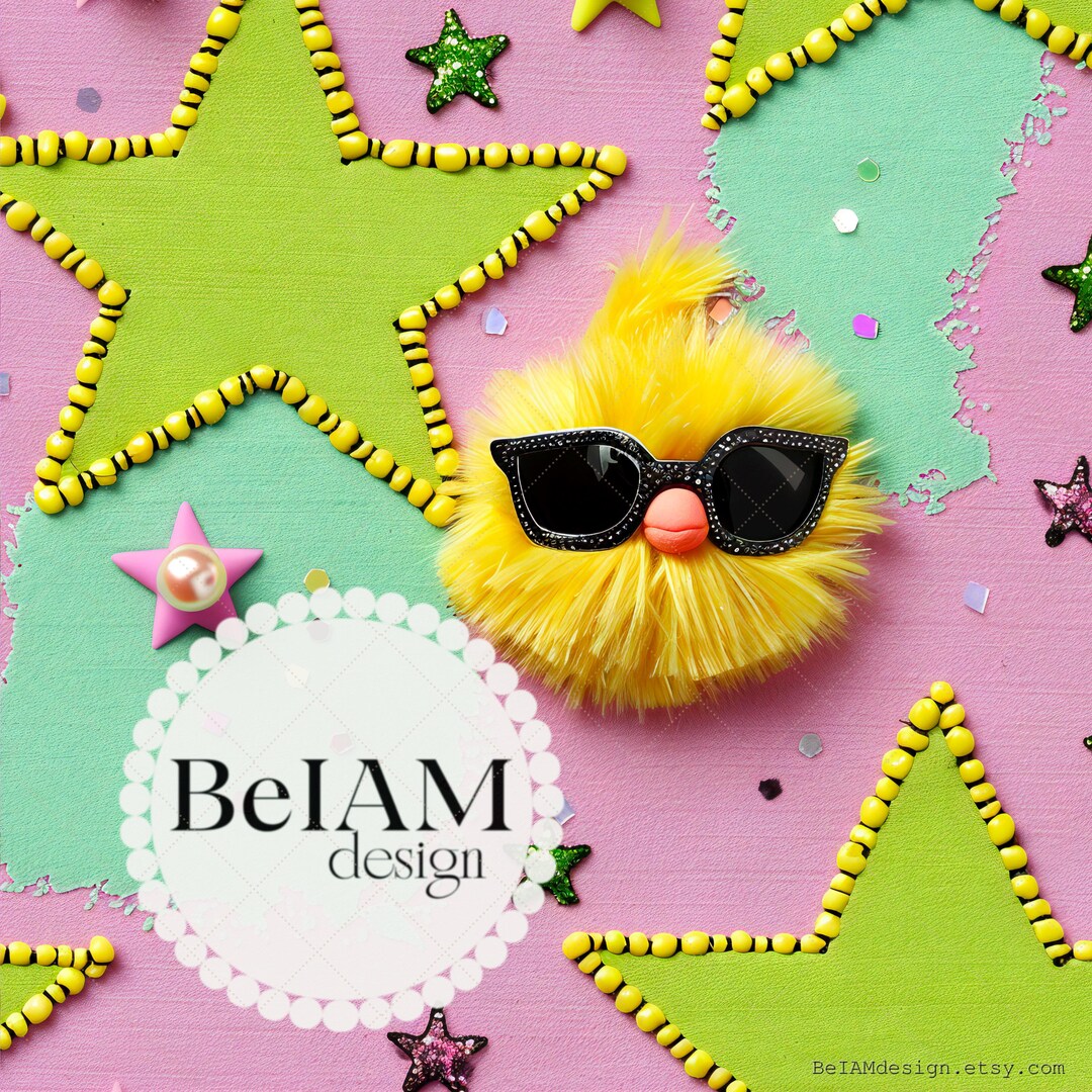 3D Pretty Cool Chick Seamless Pattern Repeating File for Fabric ...