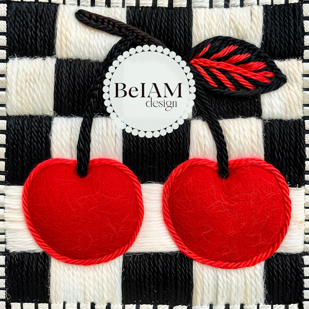 3D Retro Cherry Checkered Seamless Pattern Repeating File for Fabric ...