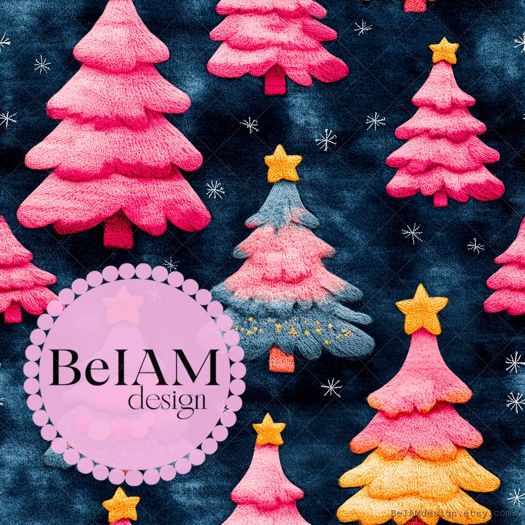 Preppy Christmas Trees Seamless Pattern Repeating File for Fabric ...