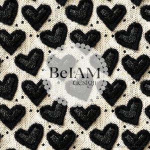 Black Glitter Hearts Seamless Pattern: Faux Knit Fabric, Tumbler Design ...