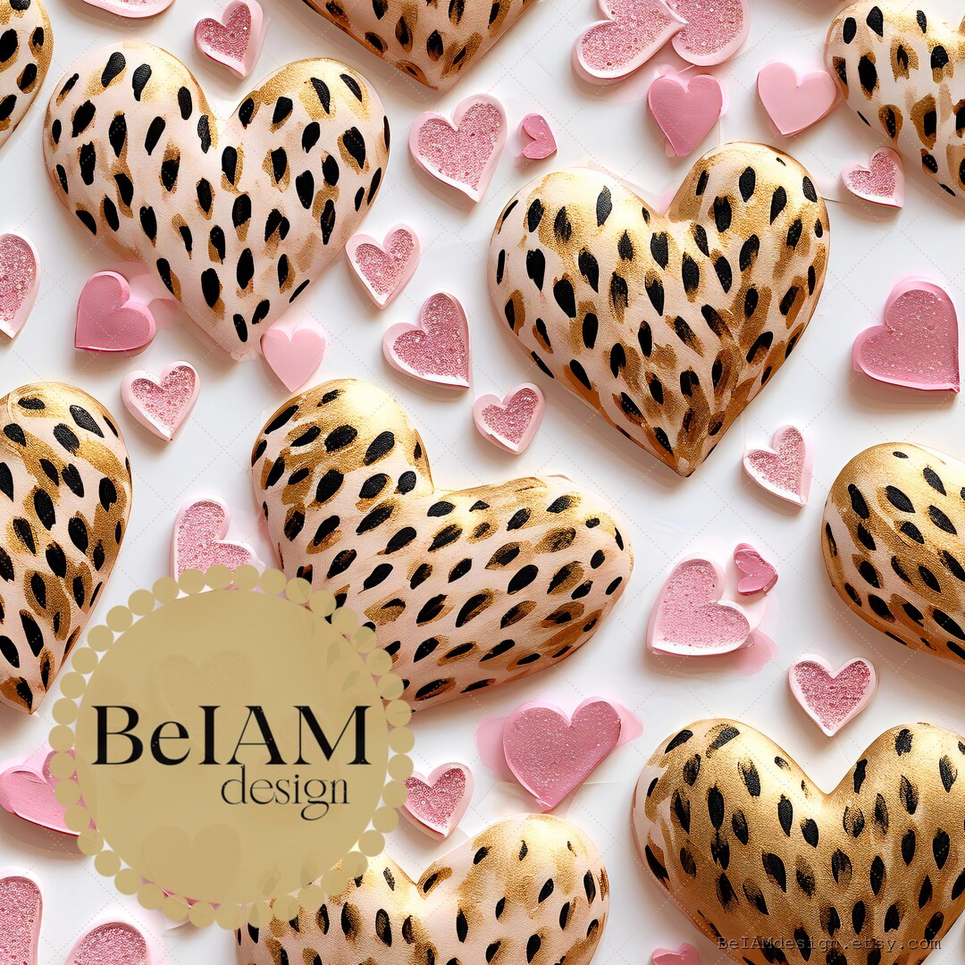 3D Spotty Love Hearts Seamless Pattern Repeating File for Fabric ...