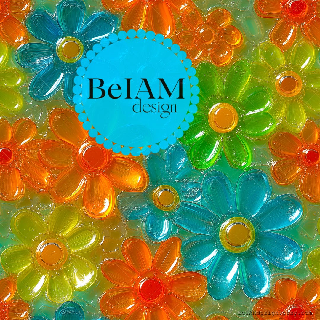 Neon Retro Daisy Swim Seamless Pattern Repeat File for Fabric ...