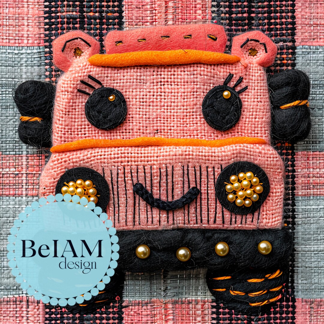 3D Cute Monster Truck Seamless Pattern Repeating File for Fabric ...