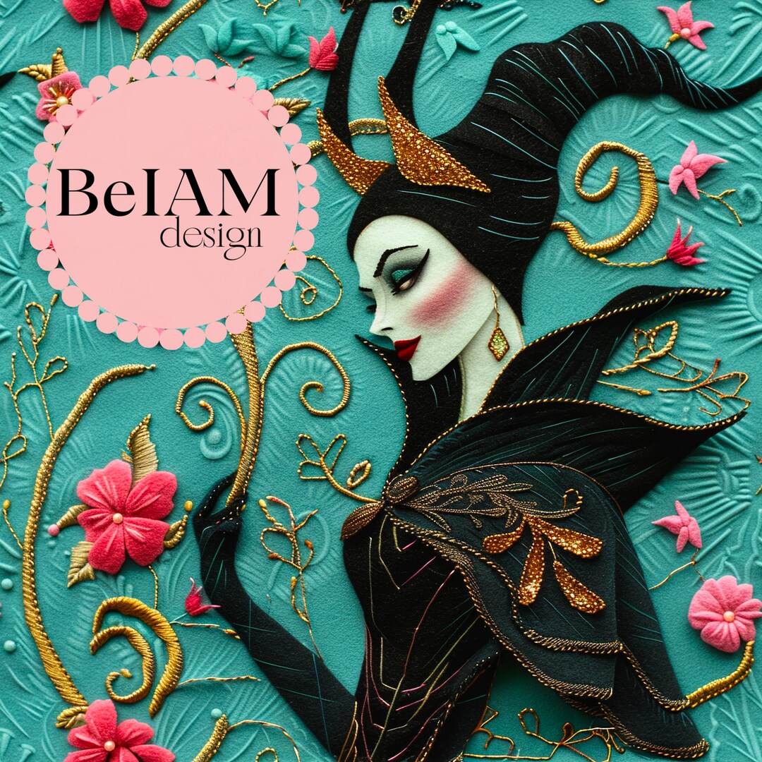 3D Floral Evil Princess Seamless Pattern Repeating File for Fabric ...