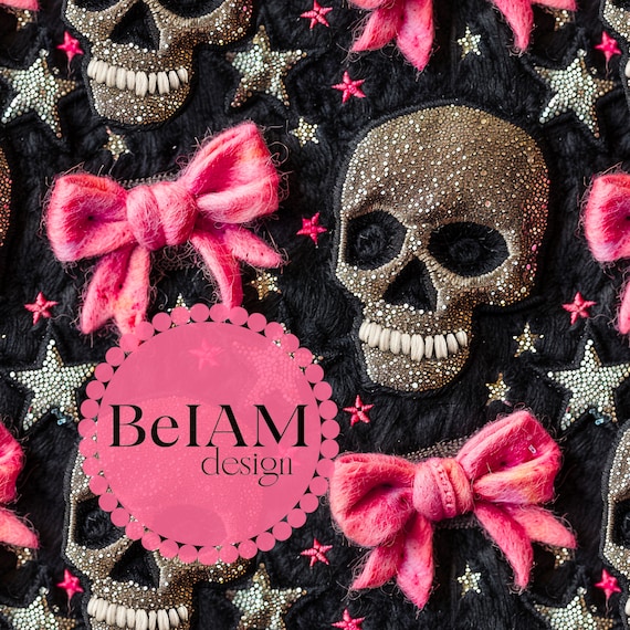 Girly Skull Pattern Wallpaper