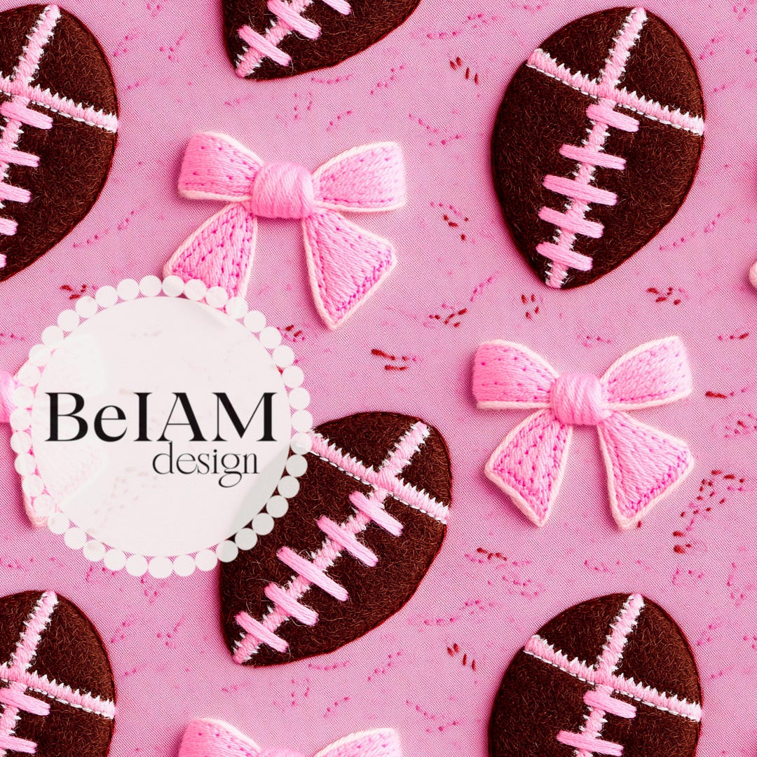 3D Pink Coquette Football Seamless Pattern Repeating File for Fabric ...