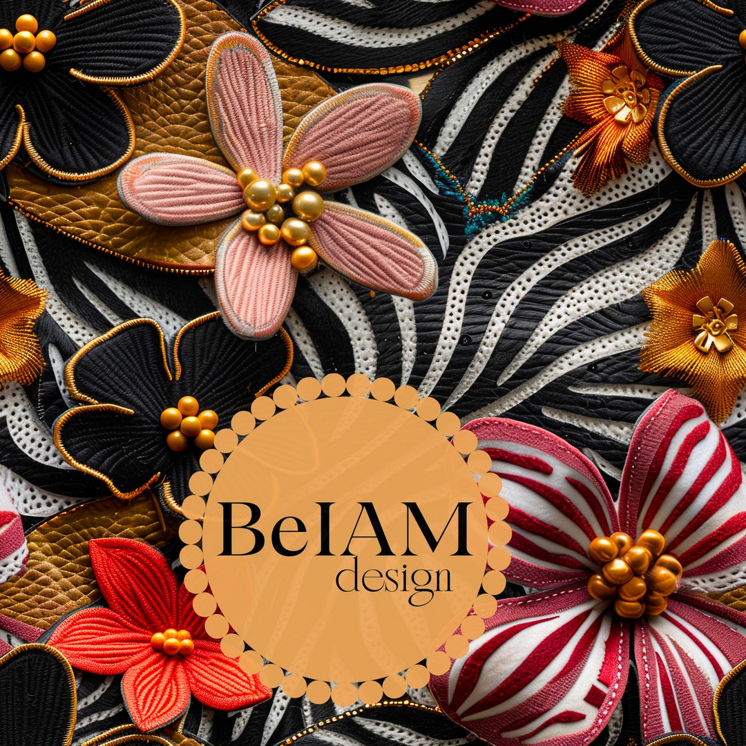 Zebra Print Floral Seamless Pattern: Fabric Sublimation, Leather ...
